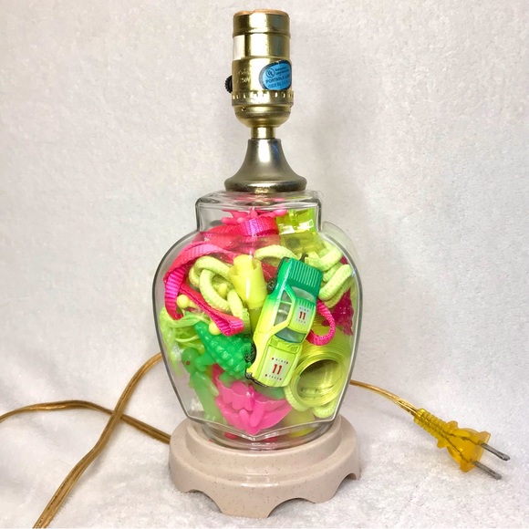 Vintage | Accents | Vintage Fillable Glass Table Lamp Full Of Neon Toys ...